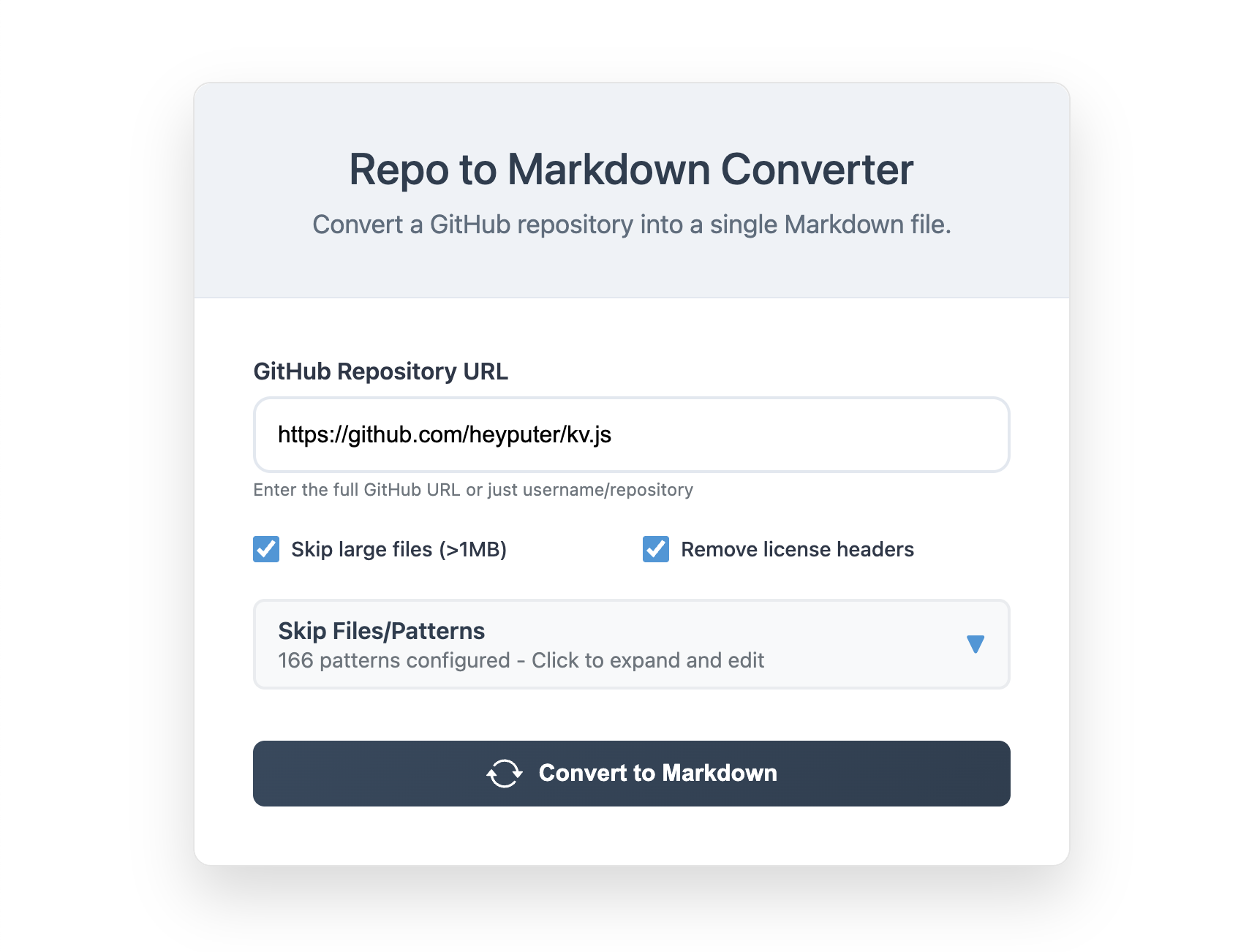 GitHub Repository to Markdown Converter - AI-Ready Codebase Export